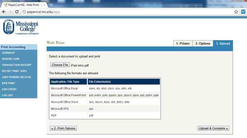 Wireless Printing | Mississippi College School of Law